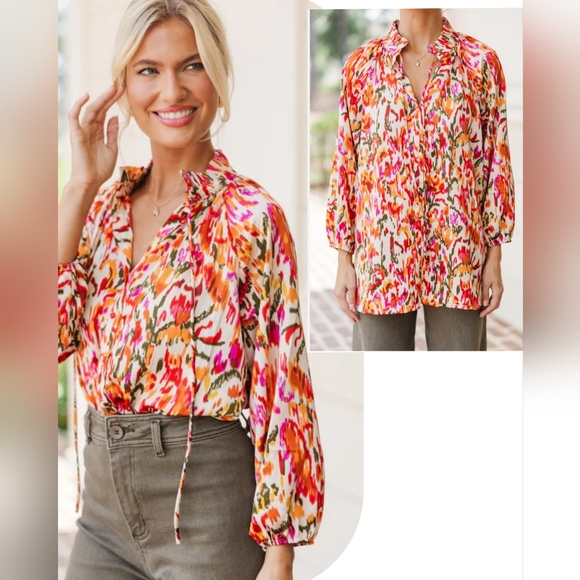 First Love | Tops | First Love Thinking Of You Rust Orange Abstract ...